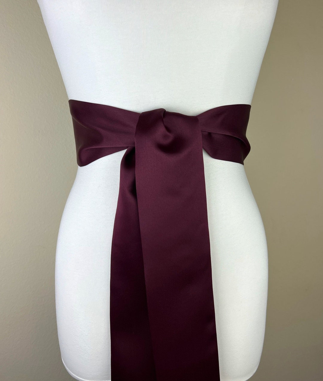 Wide Maroon Sash in Matte Satin, Maroon Sash Belt, Dark Burgundy Sash ...