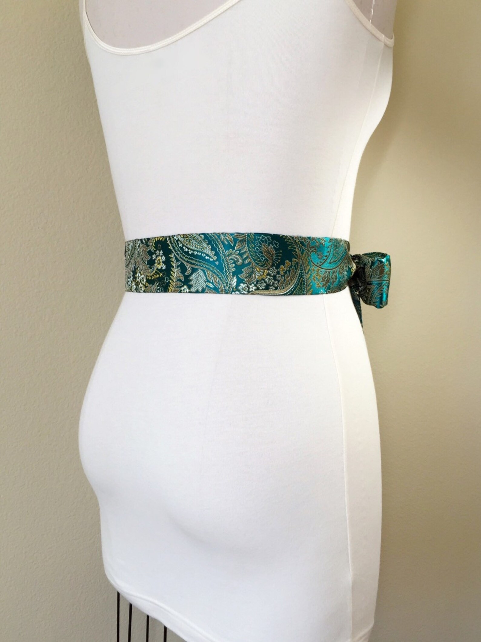 Emerald Brocade Sash Emerald Green Sash in Paisley Floral - Etsy
