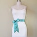 Aqua Floral Sash in Asian Brocade, Floral Sash in Aqua & Gold, Chinese ...