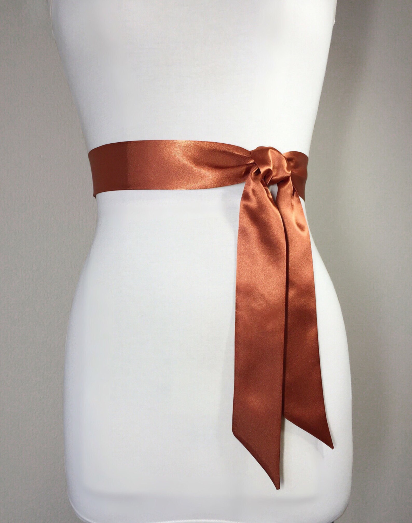 Narrow Burnt Orange Sash Burnt Orange Satin Sash Burnt | Etsy