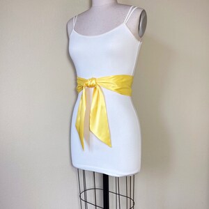 Sunny Yellow Satin Sash, Yellow Sash Belt, Wide Yellow Wedding Dress ...