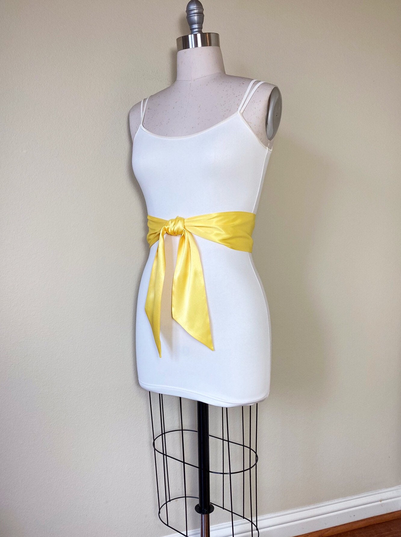 Sunny Yellow Satin Sash, Yellow Sash Belt, Wide Yellow Wedding Dress ...