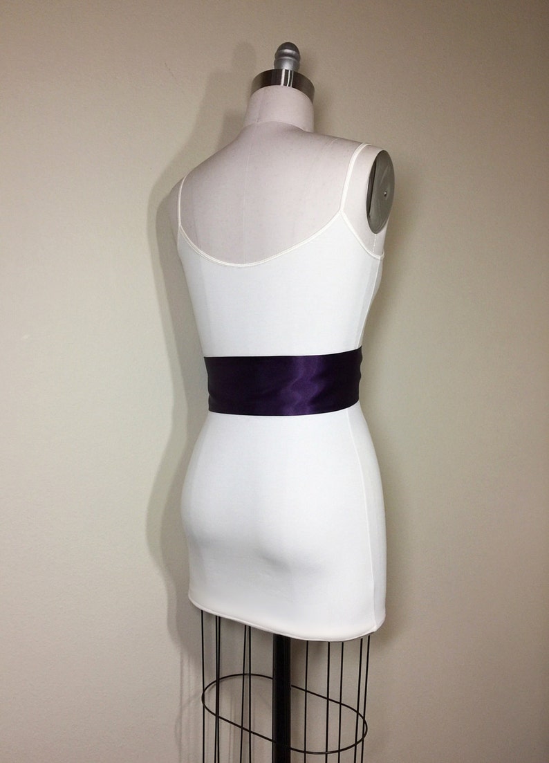 Plum Satin Sash Plum Sash Belt Wide Plum Wedding Dress Sash - Etsy