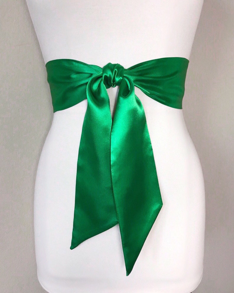Kelly Green Sash Belt Bright Green Satin Sash Green Satin - Etsy