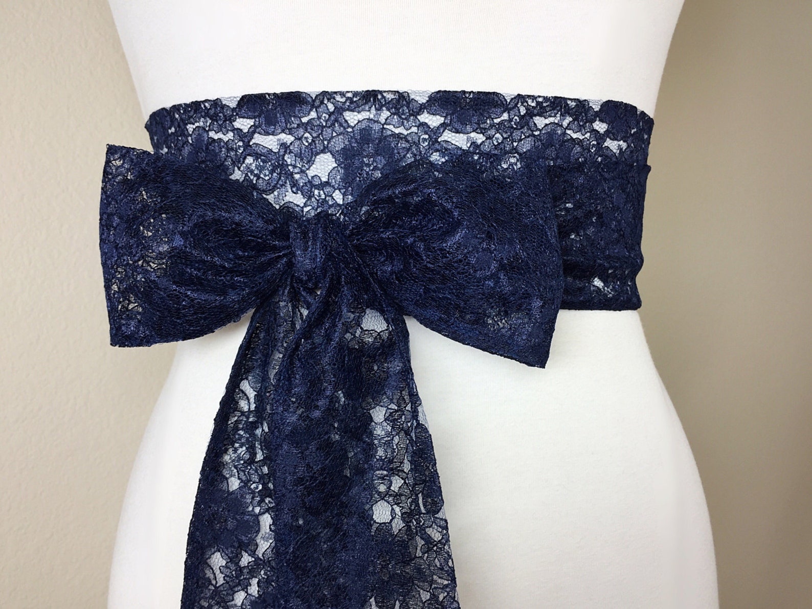 Navy Lace Sash Navy Blue Lace Sash Extra Long Wedding Dress - Etsy