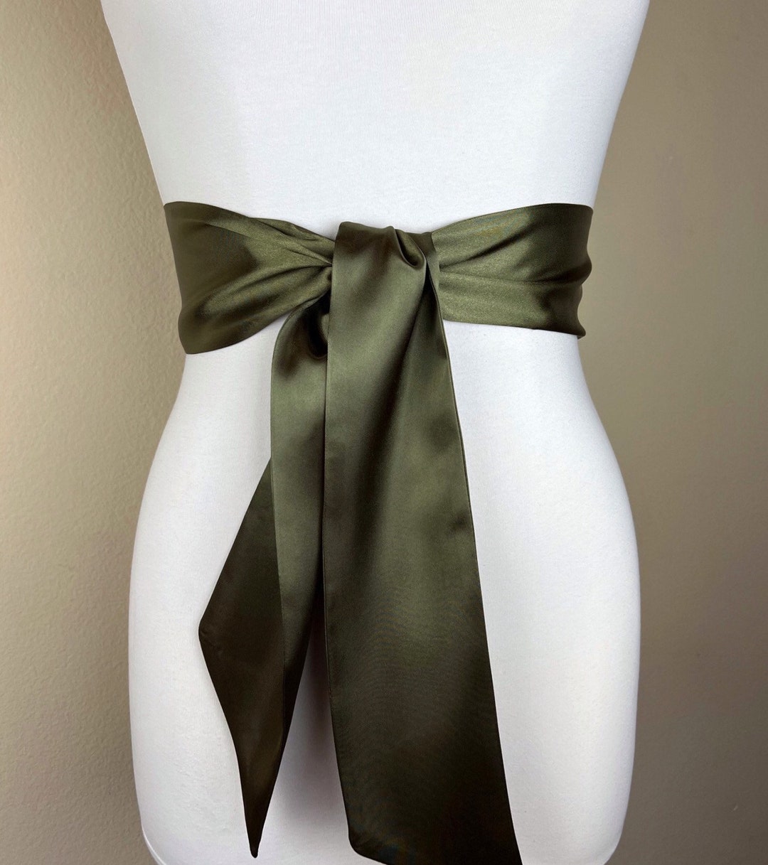 Army Green Satin Sash, Dark Olive Satin Sash, Olive Wedding Dress Sash ...