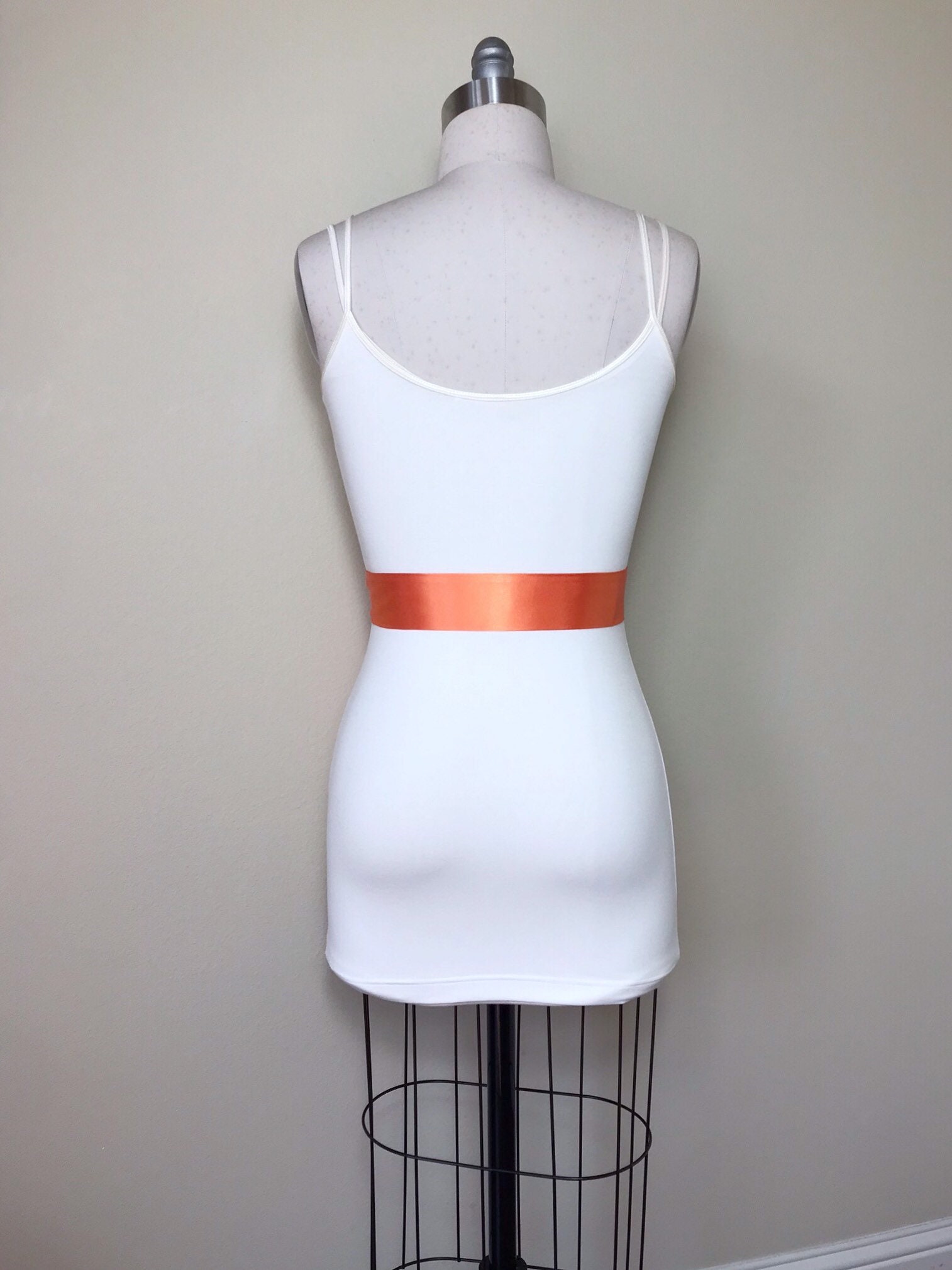 Narrow Light Orange Sash Belt, Light Orange Satin Sash, Narrow Orange ...