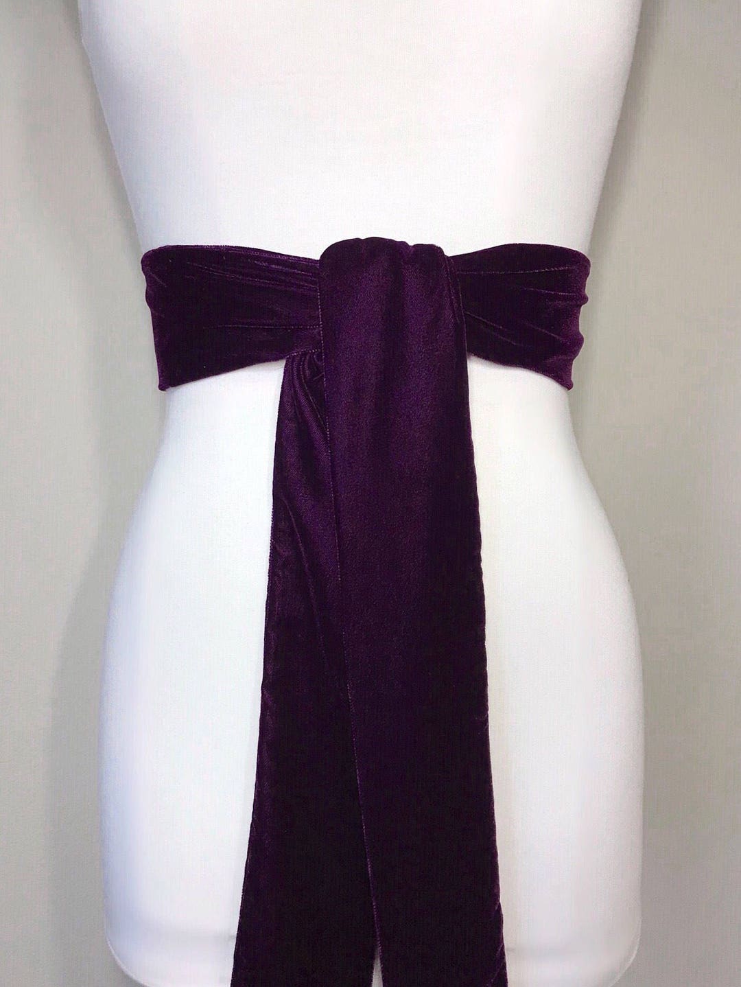 Plum Velvet Sash, Velvet Plum Sash, Plum Sash Belt in Velvet, Plum ...