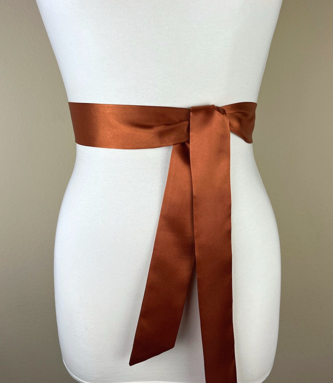 Narrow Burnt Orange Sash, Burnt Orange Satin Sash, Burnt Orange Wedding ...