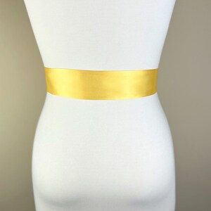 Narrow Sunny Yellow Sash, Yellow Satin Sash Belt, Yellow Dress Sash ...