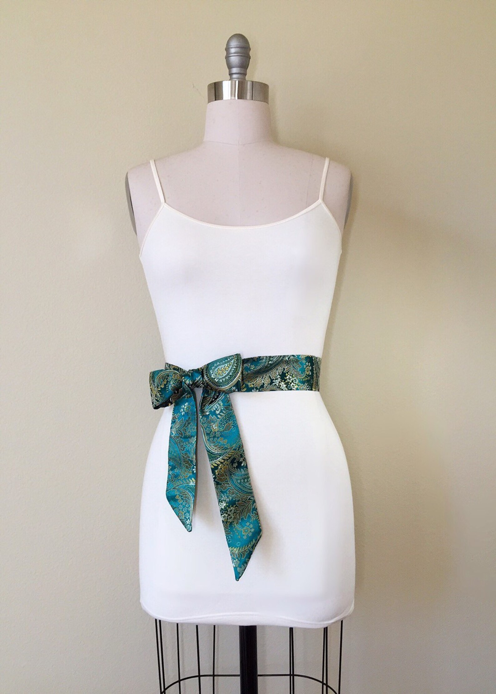 Emerald Brocade Sash Emerald Green Sash in Paisley Floral - Etsy
