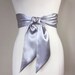 Bright Silver Satin Sash Silver Sash Belt Wide Silver - Etsy