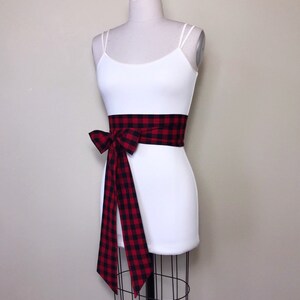 Extra Long Buffalo Plaid Sash Red & Black Checkered Sash Red - Etsy