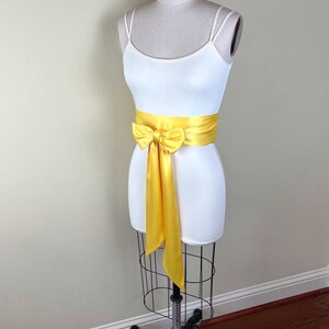 Sunny Yellow Satin Sash, Extra Long Yellow Sash, Wide Yellow Dress Sash ...