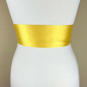 Sunny Yellow Satin Sash, Yellow Sash Belt, Wide Yellow Wedding Dress ...