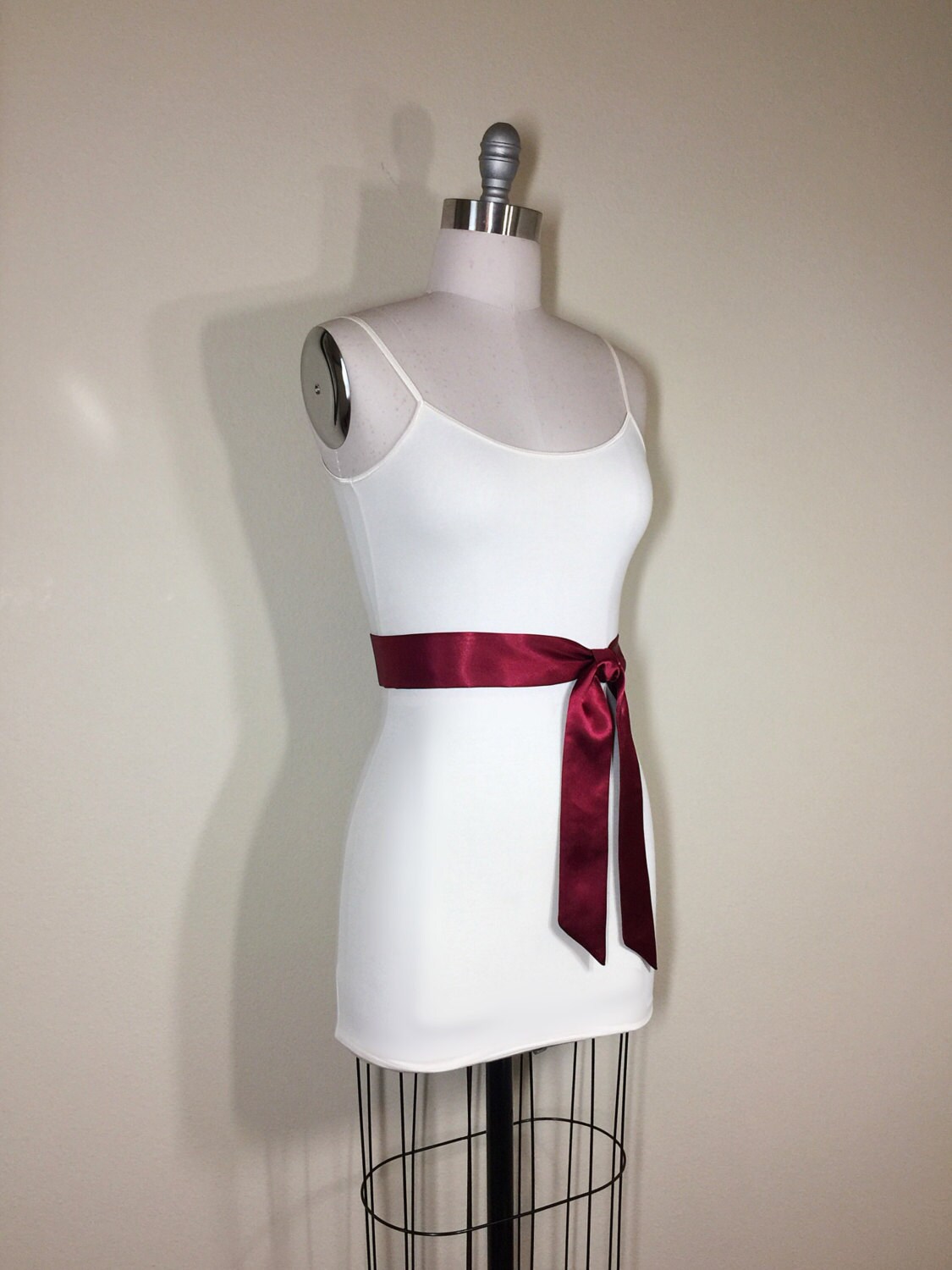 Narrow Burgundy Sash Burgundy Satin Sash Maroon Sash Wine | Etsy