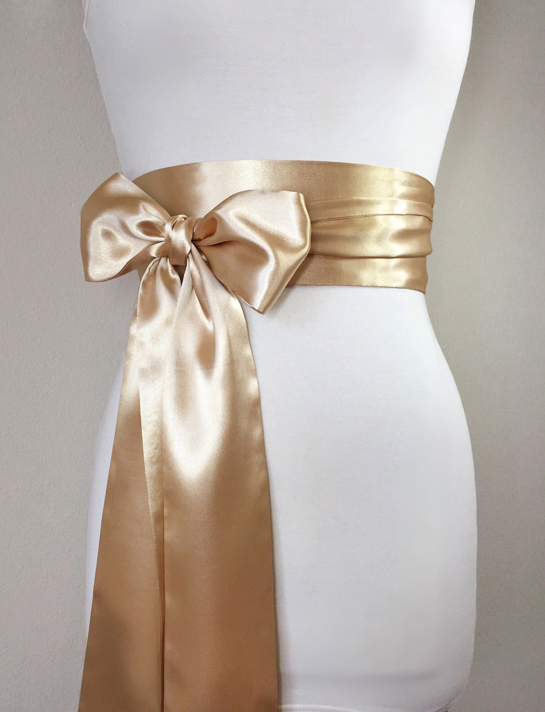 Pale Gold Sash Gold Satin Sash Light Gold Wedding Dress Sash - Etsy