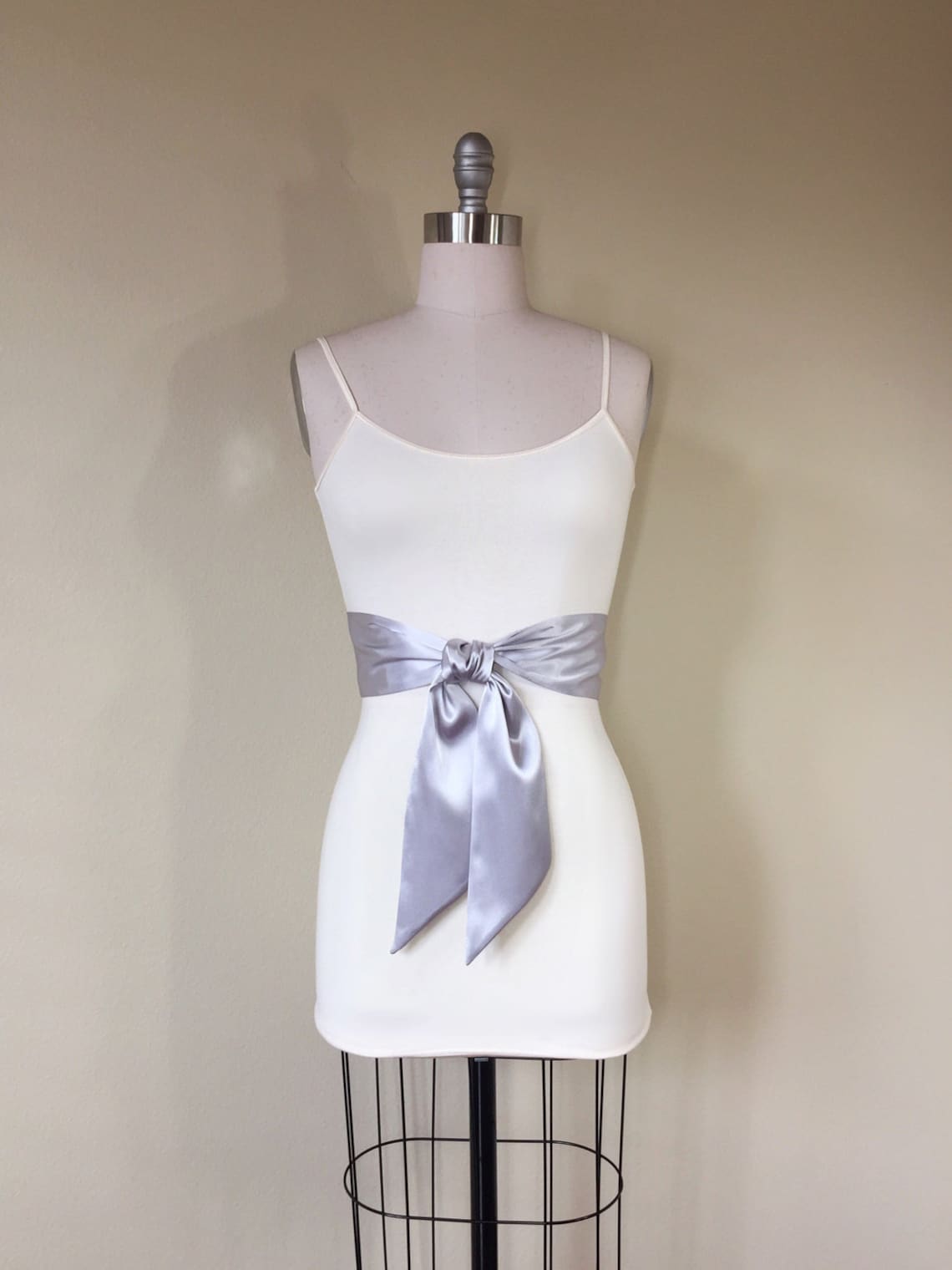 Bright Silver Satin Sash Silver Sash Belt Wide Silver | Etsy