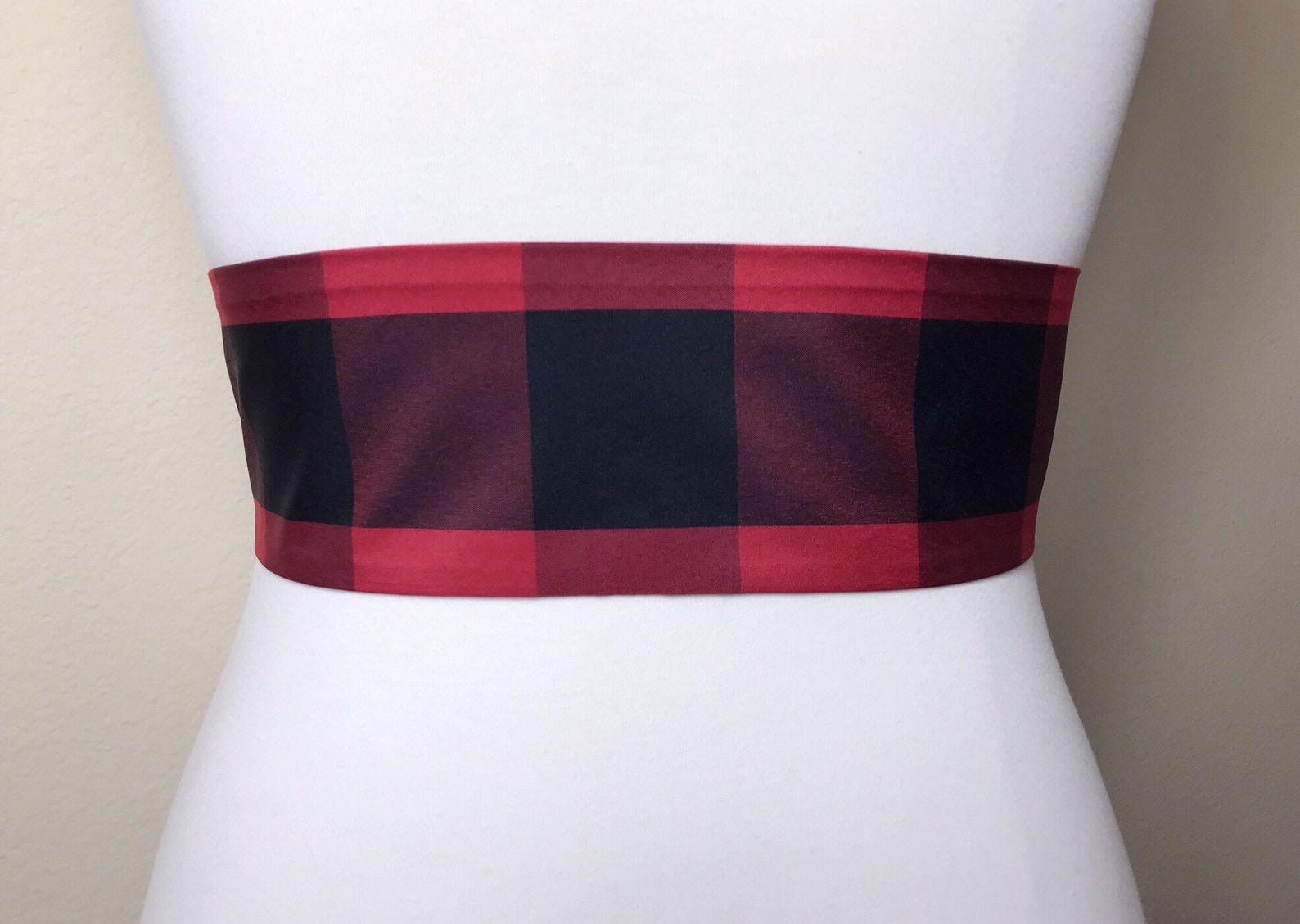 Taffeta Buffalo Plaid Sash Red & Black Checkered Taffeta | Etsy