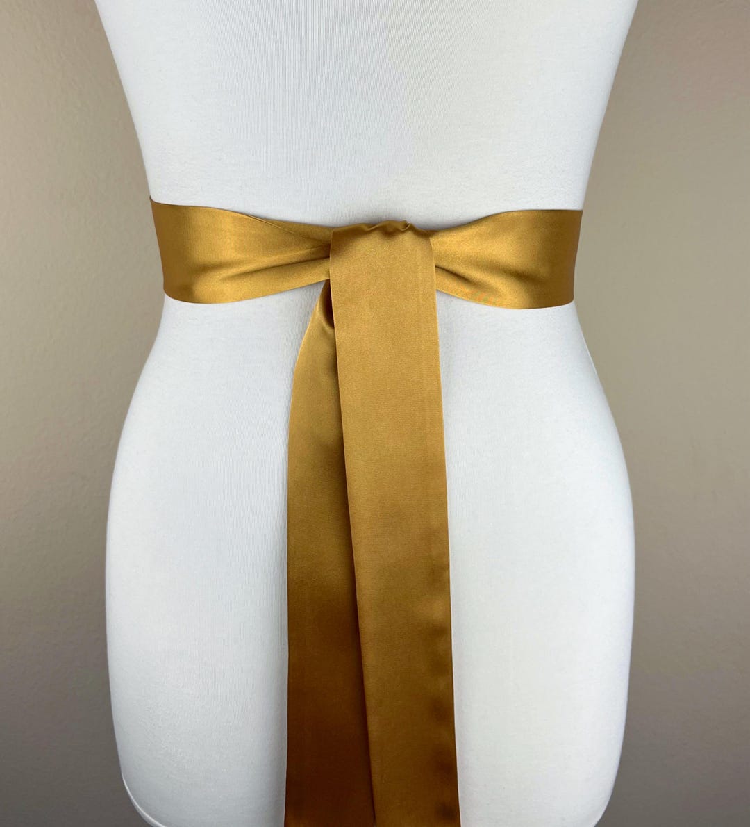 Narrow Antique Gold Satin Sash, Dark Gold Sash Belt, Gold Wedding Dress ...