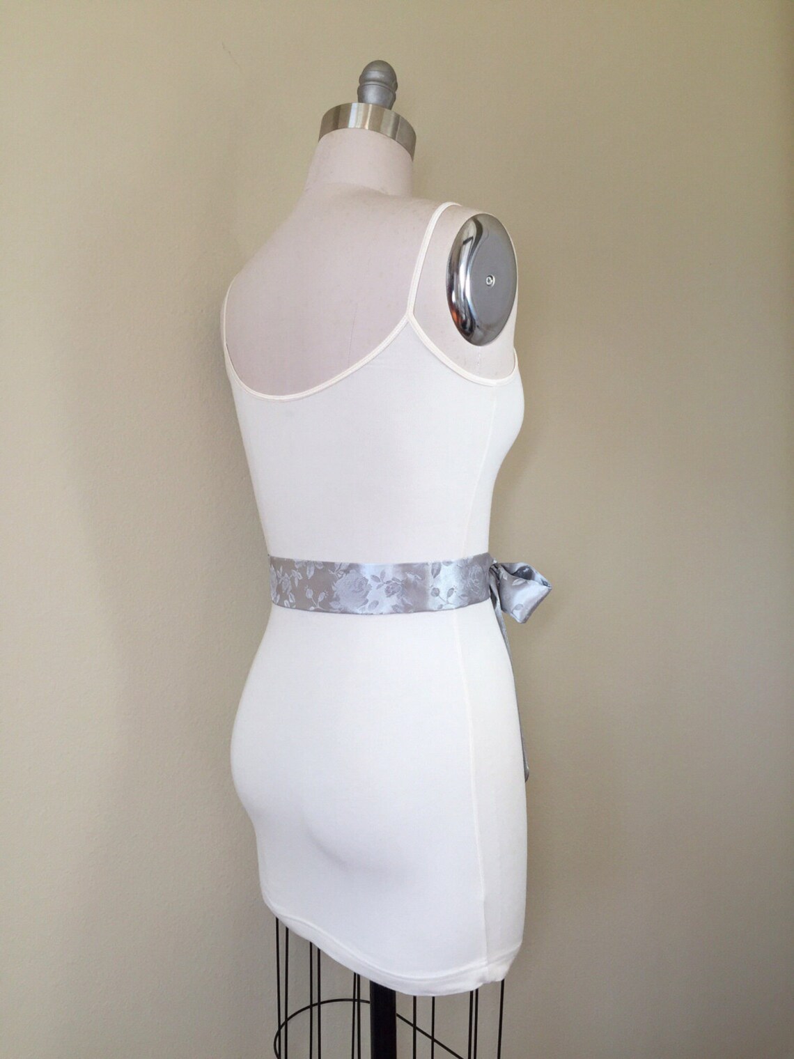 Silver Satin Sash in Rose Jacquard Silver Rose Sash Brocade | Etsy