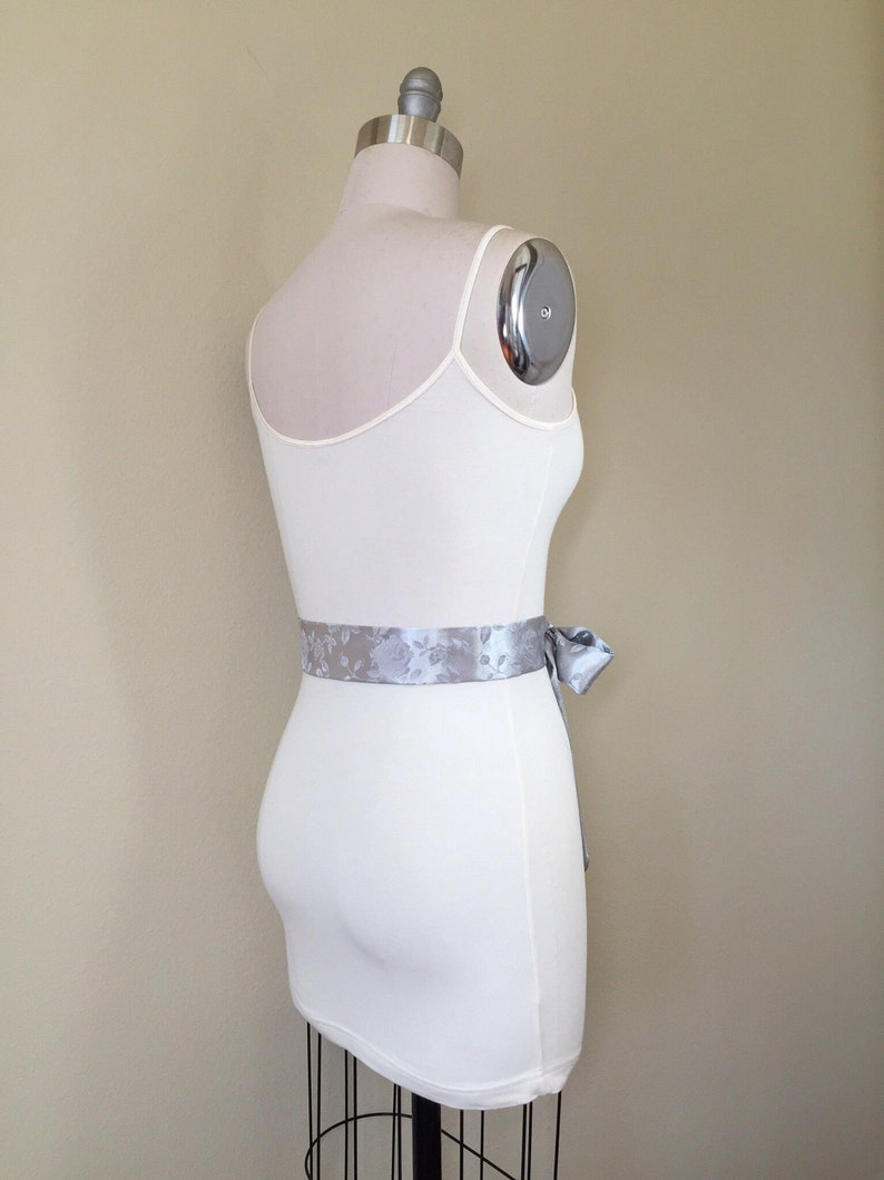 Silver Satin Sash in Rose Jacquard Silver Rose Sash Brocade - Etsy