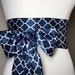 Navy Satin Sash Navy Quatrefoil Sash Navy Sash Navy & White - Etsy