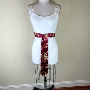 Burgundy & Gold Chinese Brocade Sash, Burgundy Sash in Satin Brocade ...