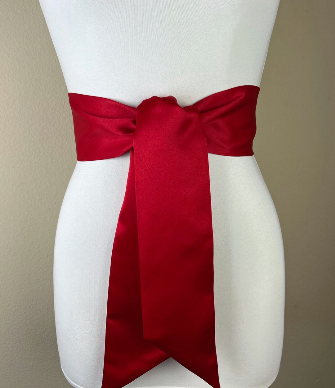 Wide Red Sash in Matte Satin, Wide Red Sash Belt, Red Dress Sash, Matte ...