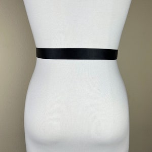 Extra Narrow Black Sash, Black Satin Sash Belt, Skinny Sash Belt ...
