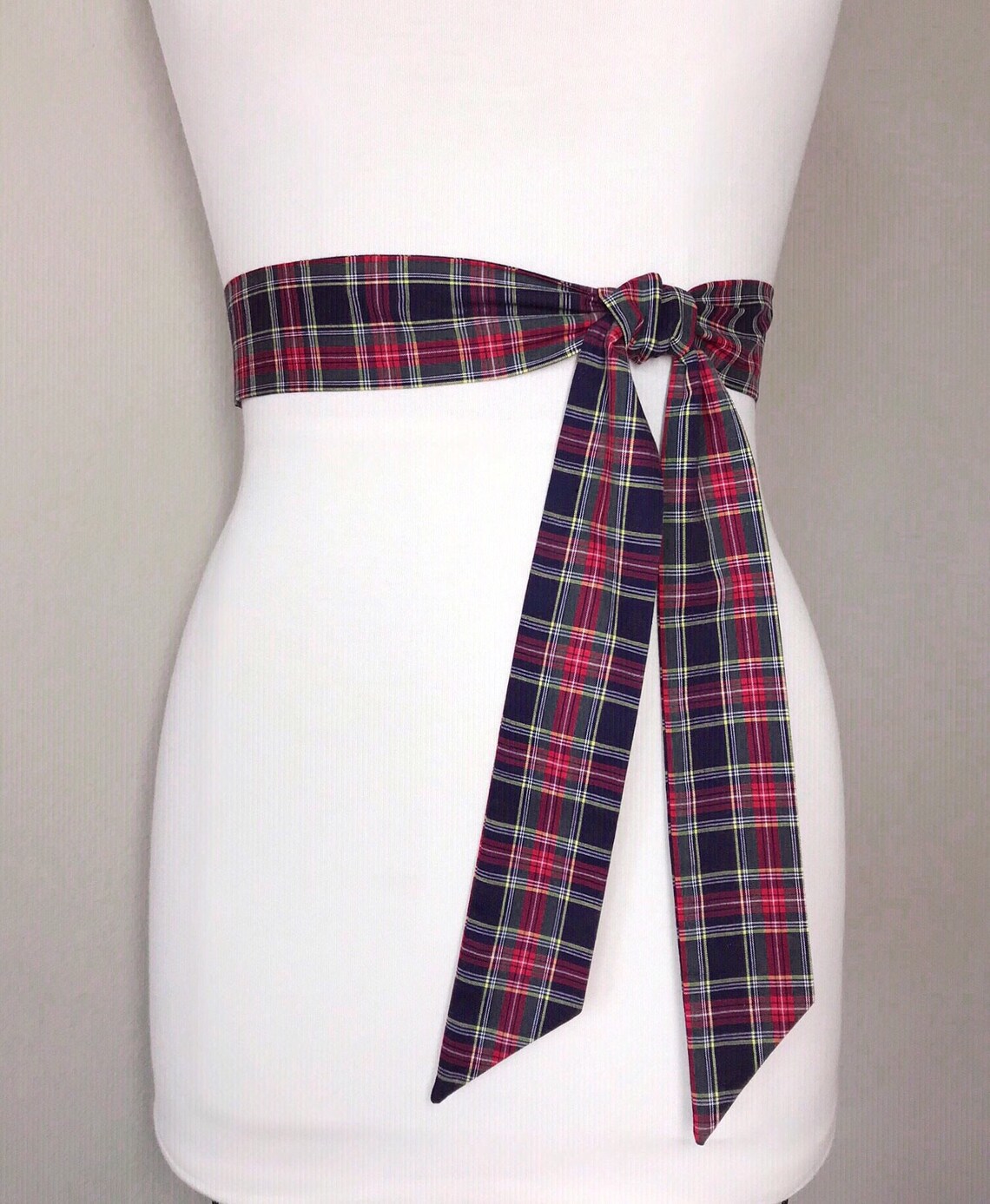 Narrow Tartan Sash Navy & Red Plaid Sash Belt Tartan Sash - Etsy