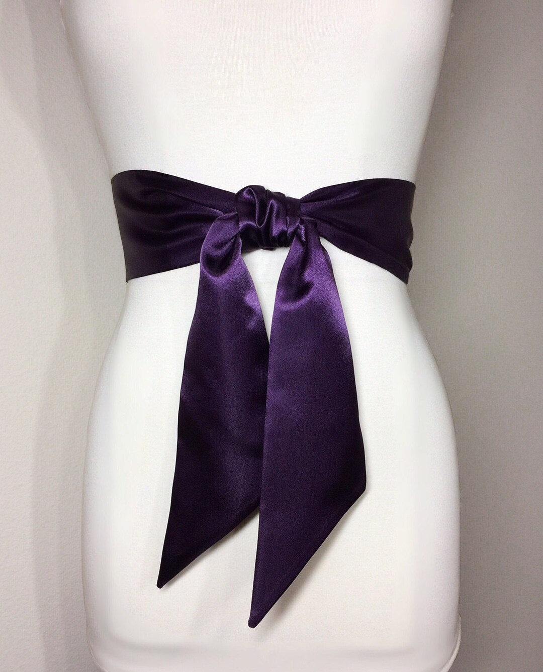 Plum Satin Sash, Plum Sash Belt, Wide Plum Wedding Dress Sash, Eggplant ...