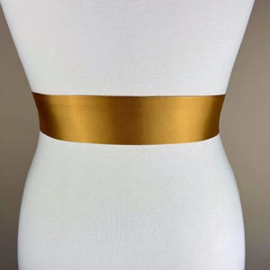 Narrow Antique Gold Satin Sash, Dark Gold Sash Belt, Gold Wedding Dress ...