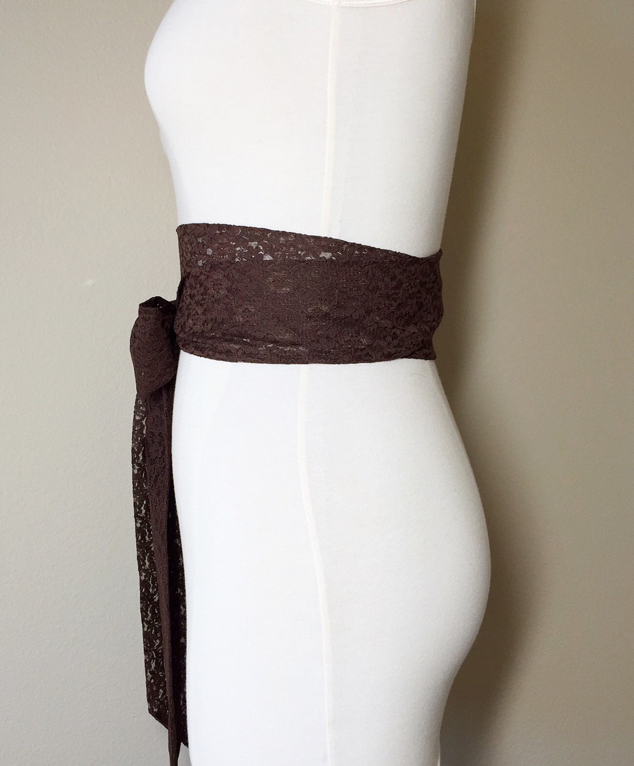 Chocolate Brown Lace Sash, Extra Long Lace Sash, Wedding Dress Sash ...