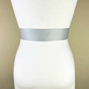 Narrow Matte Satin Sash in Pale Gray, Dove Gray Sash Belt, Pastel Gray ...
