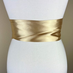 Pale Gold Sash, Gold Satin Sash, Light Gold Wedding Dress Sash Belt ...