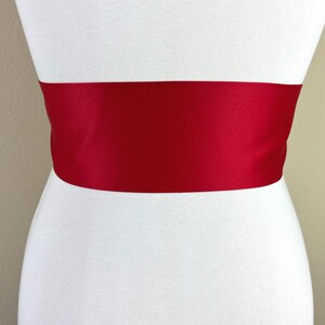 Wide Red Sash in Matte Satin, Wide Red Sash Belt, Red Dress Sash, Matte ...