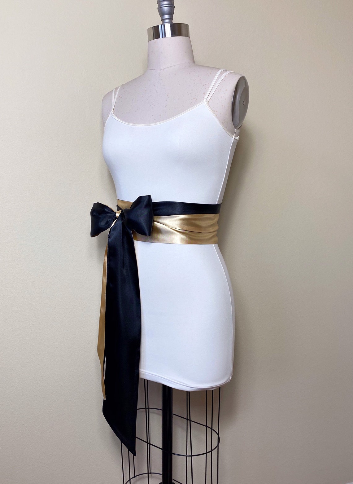 Black & Gold Sash Satin Sash Gold and Black Sash Belt Black - Etsy