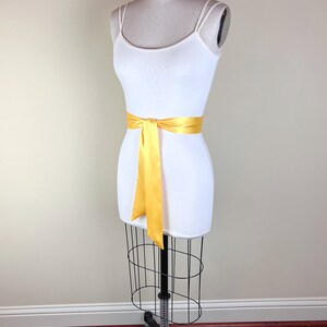 Narrow Sunny Yellow Sash, Yellow Satin Sash Belt, Yellow Dress Sash ...