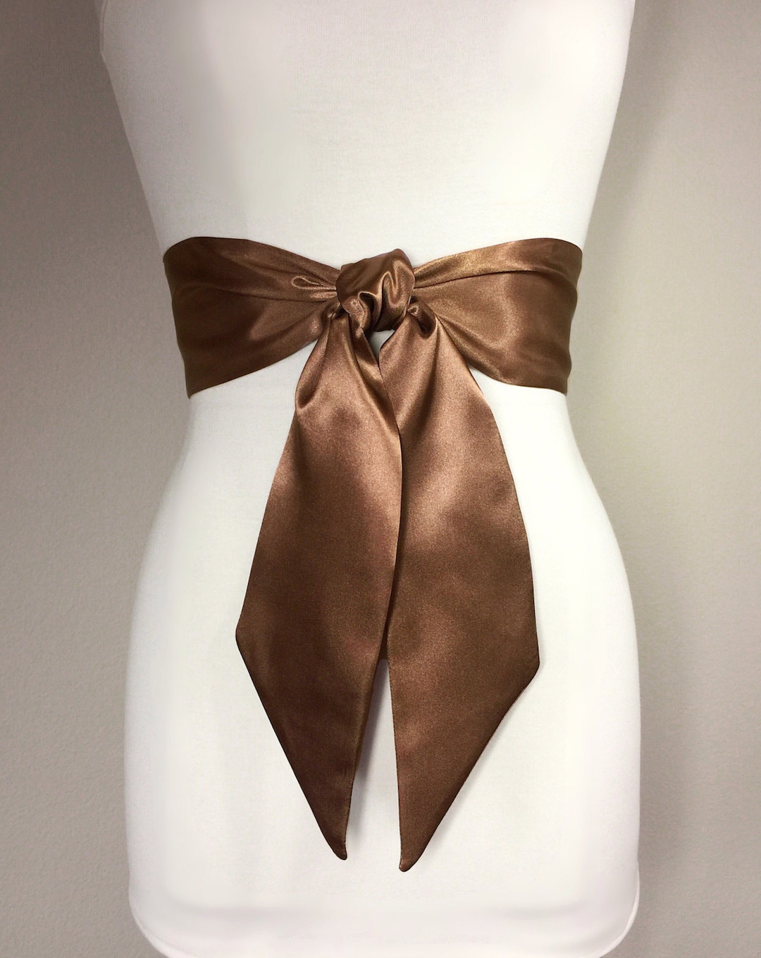 Chestnut Brown Satin Sash Light Brown Sash Belt Wide Brown - Etsy
