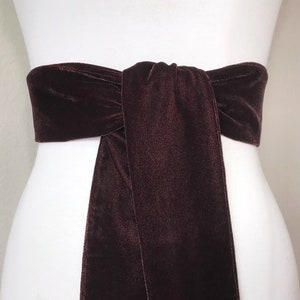 Dark Chocolate Brown Velvet Sash, Chocolate Velvet Sash, Brown Sash ...