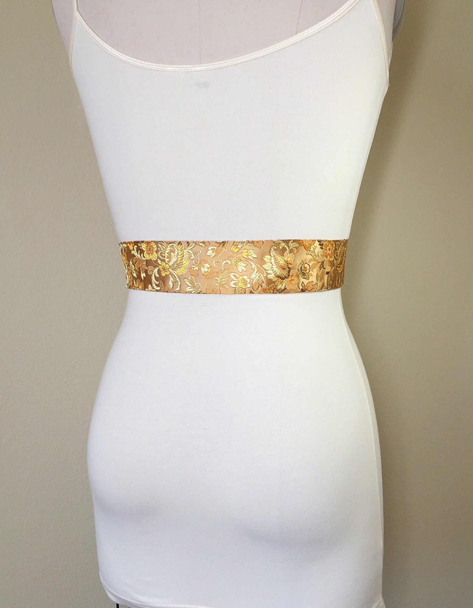 Asian Brocade Sash in Gold Ornate Floral Sash in Gold Satin - Etsy