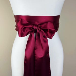 Burgundy Sash, Burgundy Satin Sash, Maroon Sash, Holiday Sash, Wine ...