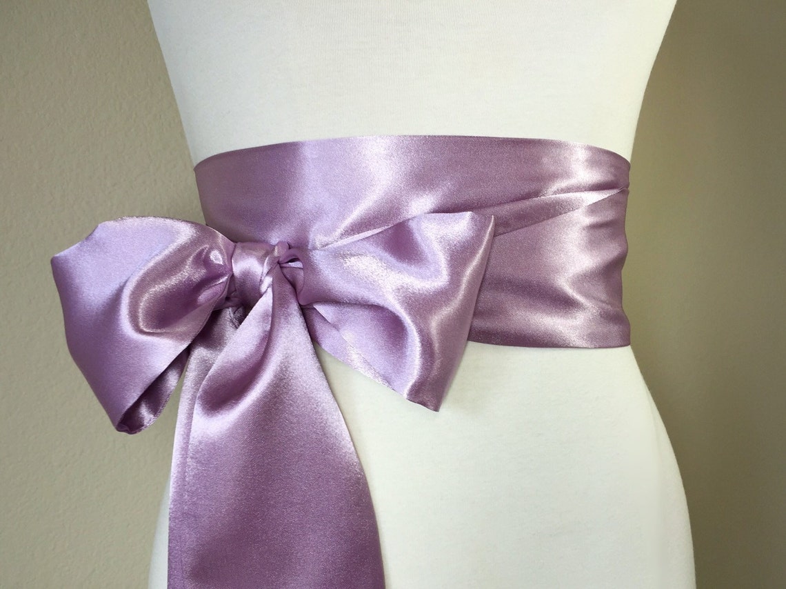 Lilac Sash Lilac Satin Sash Dusty Lavender Sash Bridesmaid | Etsy