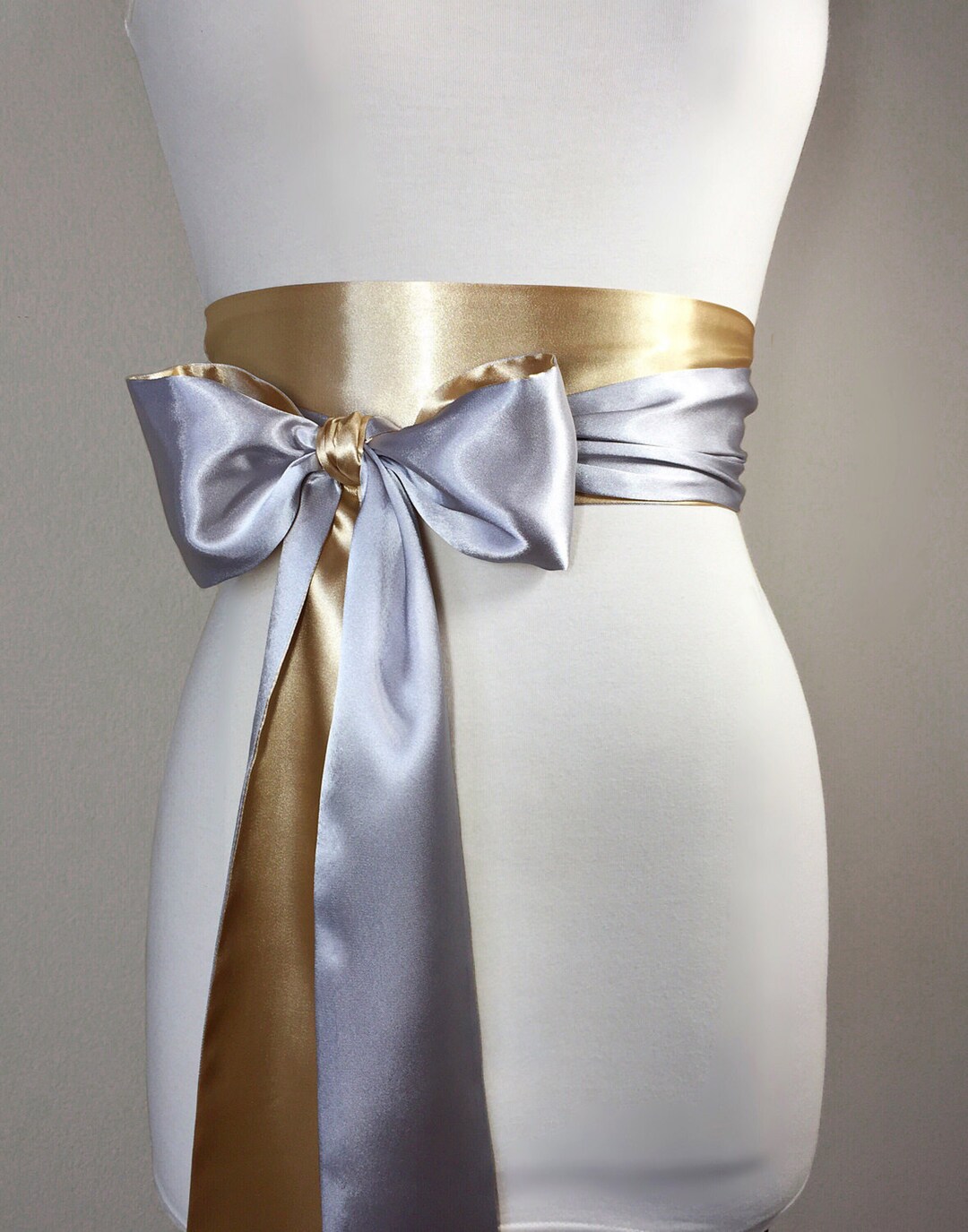Gold & Silver Sash Satin Sash Silver and Gold Sash Belt - Etsy