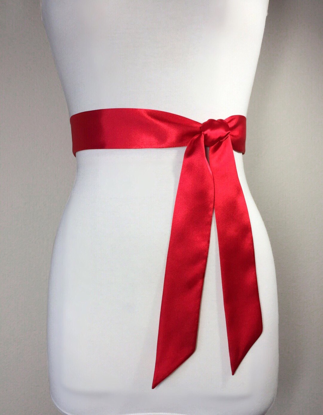 Narrow Red Sash, Red Satin Sash Bridesmaid Sash, Red Wedding Dress Sash ...