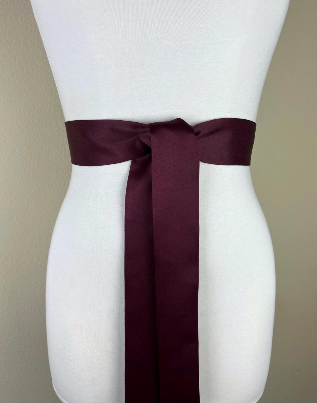 Narrow Maroon Matte Satin Sash, Maroon Sash Belt, Dark Burgundy Dress ...