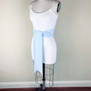 Wide Textured Icelandic Blue Sash, Pastel Blue Dupioni Sash, Light Blue ...