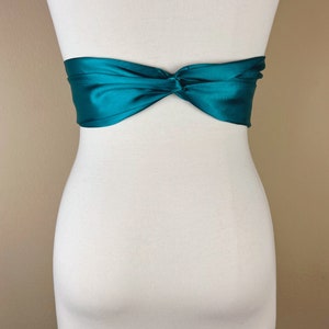 Teal Satin Sash, Turquoise Satin Sash, Teal Sash Belt, Obi Sash Belt ...