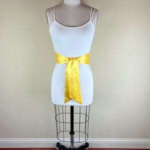 Sunny Yellow Satin Sash, Yellow Sash Belt, Wide Yellow Wedding Dress ...